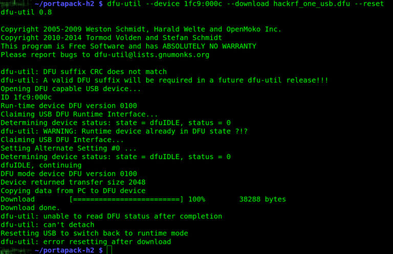 PortaPack H2 for the HackRF One- Flashing Mayhem Firmware ...